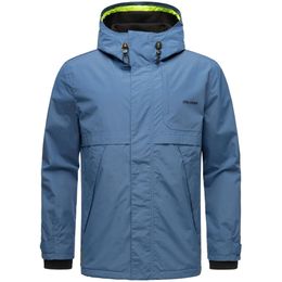 Regenjacke STONE HARBOUR "Zanjaar", Herren, Gr. S (48), blau, Obermaterial: 100% Nylon; Innenfutter: 100% Polyester; Ärmelfutter: 100% Polyester, gerade Po-bedeckend, hoch geschlossener Ausschnitt, mit Knöpfen,verstellbar Rippstrickbündchen mit Druckknöpfen,verstellbar, Jacken Regenjacke, Herren Übergangsjacke mit Fleece-Futter
