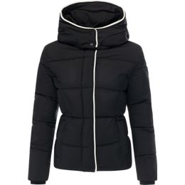 Winterjacke Ragwear "Gleama YOUMODO", Damen, Gr. M (38), schwarz, Obermaterial: 100% Polyester; Innenfutter: 100% Polyester; Wattierung: 100% Polyester, tailliert h&uuml;ftlang, hoch geschlossener Ausschnitt, eng Rippstrickb&uuml;ndchen, Jacken Winterjacke, Wasserdichte Damen Steppjacke mit abnehmbarer Kapuze