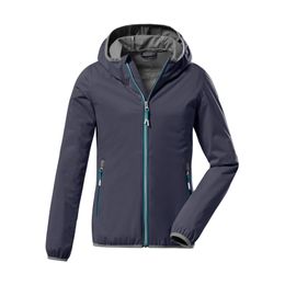 Funktionsjacke Killtec "KOS 164 GRLS JCKT", Jungen, Gr. 140, blau (nachtblau), Oberstoff: 100% Polyester, Jacken Funktionsjacke, Ultraleichte, wasserabweisende Mädchenjacke, packbar, reflektierend