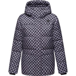 Steppjacke Ragwear "Wikesh Print", Damen, Gr. L (40), lila (lavender), Obermaterial: 100% Polyester; Innenfutter: 100% Polyester; Wattierung: 100% Polyester, gerade Po-bedeckend, hoch geschlossener Ausschnitt, &Auml;rmel ohne &Auml;rmelschlitz Strickb&uuml;ndchen, Jacken Steppjacke, Wasserdichte Damen Winterjacke mit Hahnentritt-Muster