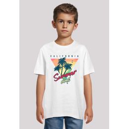T-Shirt F4NT4STIC "California Summer Days Palm", M&auml;dchen, Gr. 110/116, wei&szlig;, Obermaterial: 100% Baumwolle, regular fit, Rundhals, ohne B&uuml;ndchen, Shirts T-Shirt, Premium Qualit&auml;t