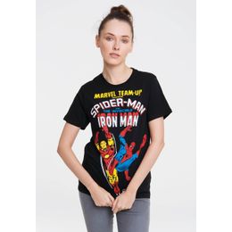 T-Shirt logoshirt "Marvel Comics", Damen, Gr. XXL, bunt (schwarz, mehrfarbig), 100% Baumwolle, bedruckt, normal, Rundhals, Shirts T-Shirt, mit lizenziertem Design