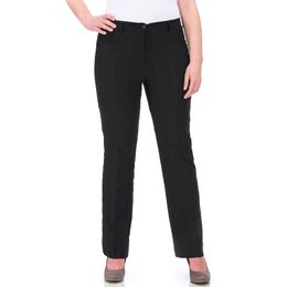 Stoffhose KjBRAND "Bea", Damen, Gr. 48/24, K-Gr, schwarz (schwarz gestreift), Web, Obermaterial: 47% Baumwolle, 45% Polyester, 6% Viskose, 2% Elasthan, normal lang, Hosen, Sommerhose optimale Passform in Quer-Stretch