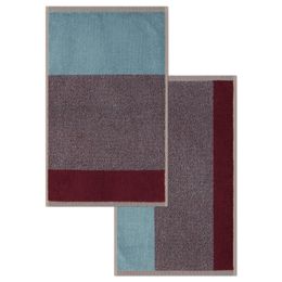 SUITE702 Handtuch-Serie Blend G&auml;stetuch (2er-Set) Bordeaux-Blau