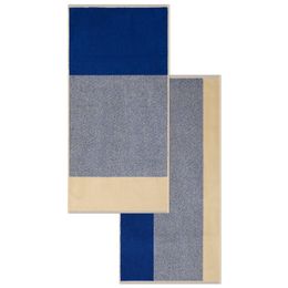 SUITE702 Handtuch-Serie Blend Handtuch (2er-Set) Blau-Ecru