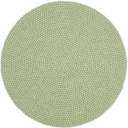 Myfelt Filzkugelteppich &Oslash; 90 cm Salbeigr&uuml;n