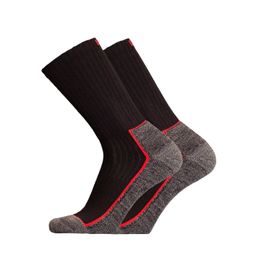Socken UphillSport "SAANA 2er Pack", Damen, Gr. 39-42, schwarz, 45% Baumwolle, 27% Polyamid, 26% Wolle, 2% Elasthan, mehrfarbig, Socken Socken, mit speziell geformter Ferse