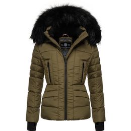 Steppjacke Navahoo "Adele", Damen, Gr. XXL (44), gr&uuml;n (dunkelgr&uuml;n), Obermaterial: 100% Polyester; Futter: 100% Polyester; Wattierung: 100% Polyester; &Auml;rmelfutter: 100% Polyester; Kunstpelz: 90% Polyacryl, 10% Polyester, figurbetont Po-bedeckend, &Auml;rmel ohne &Auml;rmelschlitz Rippstrickb&uuml;ndchen kontrastfarben,mit Daumenl&ouml;chern,mit Rei&szlig;verschluss, Jacken Steppjacke, hochwertige Winterjacke mit edler Kunst