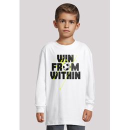 T-Shirt F4NT4STIC "Win From Within Soccer Splash Green", Jungen, Gr. 134/140, wei&szlig;, Obermaterial: 100% Baumwolle, Rundhals, ohne B&uuml;ndchen, Shirts T-Shirt, Premium Qualit&auml;t