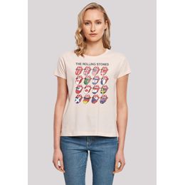 T-Shirt F4NT4STIC "The Rolling Stones Voodoo Lounge Tongues", Damen, Gr. L, pink, Obermaterial: 100% Baumwolle, oversize, Rundhals, ohne B&uuml;ndchen, Shirts T-Shirt, Musik, Band, Logo