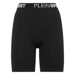 Shorts Plein Sport "Logo", Damen, Gr. L, US-Gr&ouml;&szlig;en, schwarz (02, schwarz), Obermaterial: 94% Polyamid, 6% Elasthan, Hosen Shorts