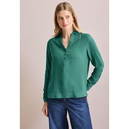Langarmbluse Cecil, Damen, Gr. L (42), gr&uuml;n (sea gr&uuml;n), Stoff, 100% Viskose, unifarben, gerade normal, V-Ausschnitt, B&uuml;ndchen, Blusen, aus softer Viskose