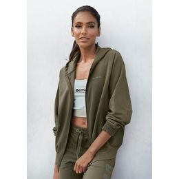 BENCH. LOUNGEWEAR Kapuzensweatjacke gr&uuml;n Gr. 40/42 f&uuml;r Damen. Nachhaltig.