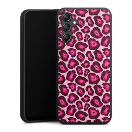 DeinDesign Galaxy A14 5G Handy Premium Silikon H&uuml;lle Handyh&uuml;lle schwarz Case Leopard Animal Print Leo Print Silikon Premium Case