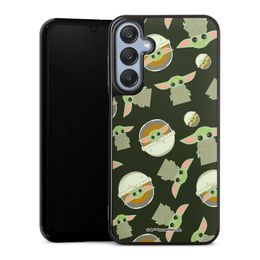 DeinDesign Galaxy A25 5G Handy Silikon H&uuml;lle Case schwarz Handyh&uuml;lle Official Licensed Product Star Wars Muster Baby Yoda
