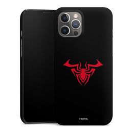 DeinDesign iPhone 12 Pro Max Handy Premium Case Smartphone Handyh&uuml;lle Schutzh&uuml;lle matt Spiderman Logo Marvel Premium Case