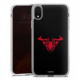 DeinDesign iPhone Xr Handy Silikon H&uuml;lle Case transparent Handyh&uuml;lle Spiderman Logo Marvel Silikon Case