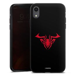 DeinDesign iPhone Xr Handy Silikon H&uuml;lle Case schwarz Handyh&uuml;lle Spiderman Logo Marvel