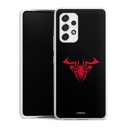 DeinDesign Galaxy A53 5G Handy Silikon H&uuml;lle Case wei&szlig; Handyh&uuml;lle Marvel Logo Spiderman Silikon Case
