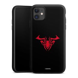 DeinDesign iPhone 11 Handy Premium Silikon H&uuml;lle Handyh&uuml;lle schwarz Case Marvel Logo Spiderman Silikon Premium Case