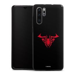 DeinDesign Huawei P30 Pro Handy Silikon H&uuml;lle Case schwarz Handyh&uuml;lle Spiderman Logo Marvel