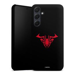DeinDesign Galaxy A55 5G Handy Premium Case Smartphone Handyh&uuml;lle Schutzh&uuml;lle gl&auml;nzend Spiderman Logo Marvel Premium Case