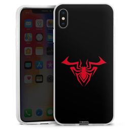 DeinDesign iPhone Xs Max Handy Silikon H&uuml;lle Case transparent Handyh&uuml;lle Spiderman Logo Marvel Silikon Case