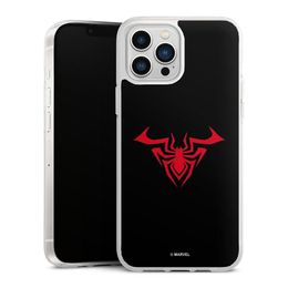 DeinDesign iPhone 13 Pro Max Handy Silikon H&uuml;lle Case transparent Handyh&uuml;lle Spiderman Logo Marvel Silikon Case