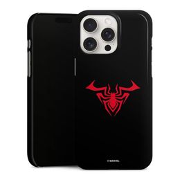 DeinDesign iPhone 15 Pro Max Handy Premium Case Smartphone Handyh&uuml;lle Schutzh&uuml;lle gl&auml;nzend Spiderman Logo Marvel Premium Case