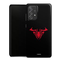 DeinDesign Galaxy A52s 5G Handy Premium Case Smartphone Handyh&uuml;lle Schutzh&uuml;lle gl&auml;nzend Spiderman Logo Marvel Premium Case