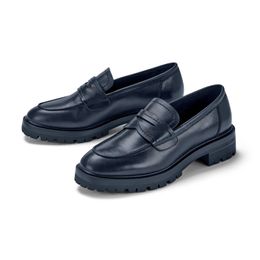 Tchibo - Leder-Loafer - Damen - Gr. 40 - dunkelblau