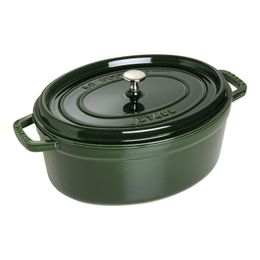 Staub La Cocotte Cocotte 33 cm, oval, Basilikum-Gr&uuml;n, Gusseisen