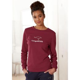 Kangaroos Sweatshirt rot Gr. 44/46 f&uuml;r Damen. Rundhals und Logodruck. Bequem. Nachhaltig.
