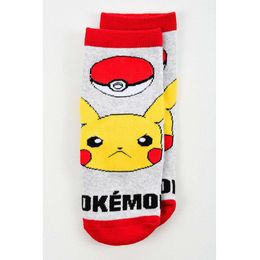 Pok&eacute;mon Pok&eacute;mon Socken "Pokemon" in Grau/ Rot - 60% | Gr&ouml;&szlig;e 27-30 | Babysocken-strumpfhosen