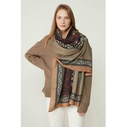 Lucky Bees Schal in Beige/ Dunkelblau - (L)180 x (B)90 cm - 52% | Damen-schals-tuecher