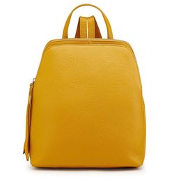 ORE10 Leder-Rucksack "Olow" in Senf - (B)30 x (H)33 x (T)16 cm - 77% | Damen-taschen