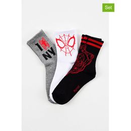 Spiderman 3er-Set: Socken "Spiderman" in Grau/ Schwarz/ Weiß - 37% | Größe 23-26 | Babysocken-strumpfhosen