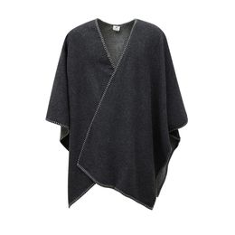Lanerossi Poncho "Margot" in Schwarz - (L)130 x (B)170 cm - 78% | Damenjacken