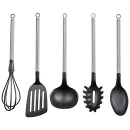 R&ouml;sle R&ouml;sle K&uuml;chenhelferset Basic Line, Schwarz Hochglanz, Metall, 5-teilig, 0.95x0.80x37.5 cm, Kochen, K&uuml;chenhelfer, K&uuml;chenhelfer Sets