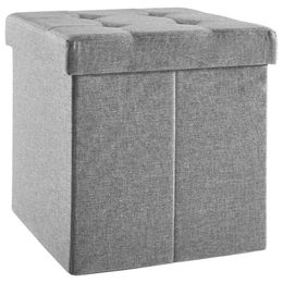 CARRYHOME Sitzbox, Anthrazit, Textil, Uni, 38x38x38 cm, faltbar, als Aufbewahrungsbox verwendbar, Stauraum, Wohnzimmer, Hocker, Sitzw&uuml;rfel