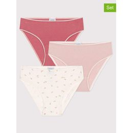 Petit Bateau 3er-Set: Slips in Pink/ Rosa/ Creme - 60% | Größe 86 | Baby-waesche