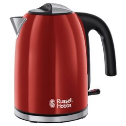 Russell Hobbs Wasserkocher Colours Plus+ 20412-70, Rot, Kunststoff, 1,7 L, 16.2x23.7x23.8 cm, automatische Abschaltung, manuelle Trockengehschutz, &Uuml;berhitzungsschutz, 360&deg;-Sockel, abgedecktes Heizelement, herausnehmbarer Filter, K&uuml;chenger&auml;te, Wasserkocher