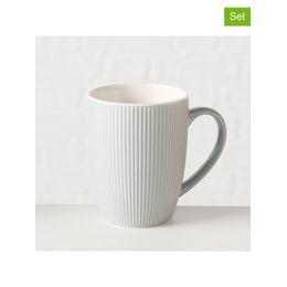 Boltze 2er-Set: Tassen "Ranura" in Hellgrau - 290 ml - 58% | Gedeckter-tisch