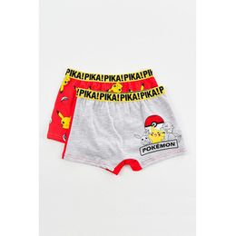 Pokémon Pokémon 2er-Set: Boxershorts "Pokemon" in Rot/ Grau - 58% | Größe 104/110 | Kinder-waesche