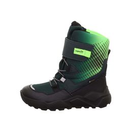 Superfit Leder-Winterboots "Rocket" in Schwarz/ Gr&uuml;n - 45% | Gr&ouml;&szlig;e 39 | Kinderstiefel