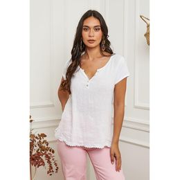 La Compagnie Du Lin Leinen-Shirt in Wei&szlig; - 71% | Gr&ouml;&szlig;e M | Damen-tops