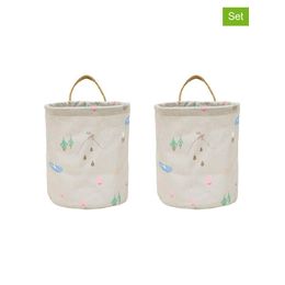 OYOY mini 2er-Set: Aufbewahrungskörbe "Deer & Duck" in Beige - (H)22 x Ø 18 cm - 50% | Kisten-koerbe