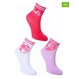 Barbie 3er-Set: Socken "Barbie" in Pink/ Weiß - 50% | Größe 27-30 | Babysocken-strumpfhosen
