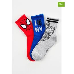 Spiderman 3er-Set: Socken "Spiderman" in Rot/ Dunkelblau/ Grau - 50% | Größe 23-26 | Babysocken-strumpfhosen