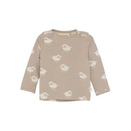 Noppies Longsleeve in Hellbraun/ Grau - 42% | Gr&ouml;&szlig;e 68 | Baby-langarmshirts